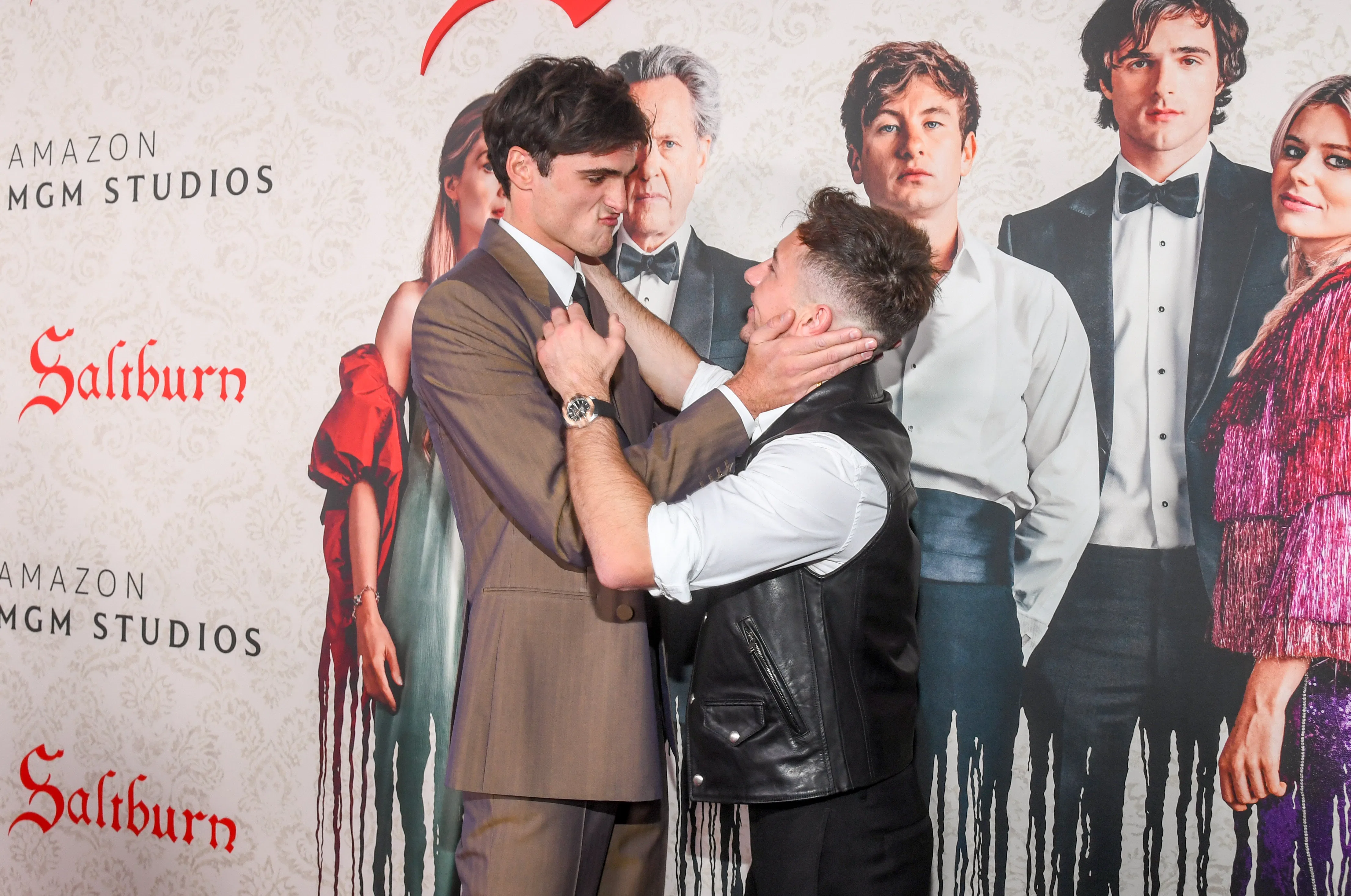 Jacob Elordi and Barry Keoghan Lean In For a Kiss at the 'Saltburn ...