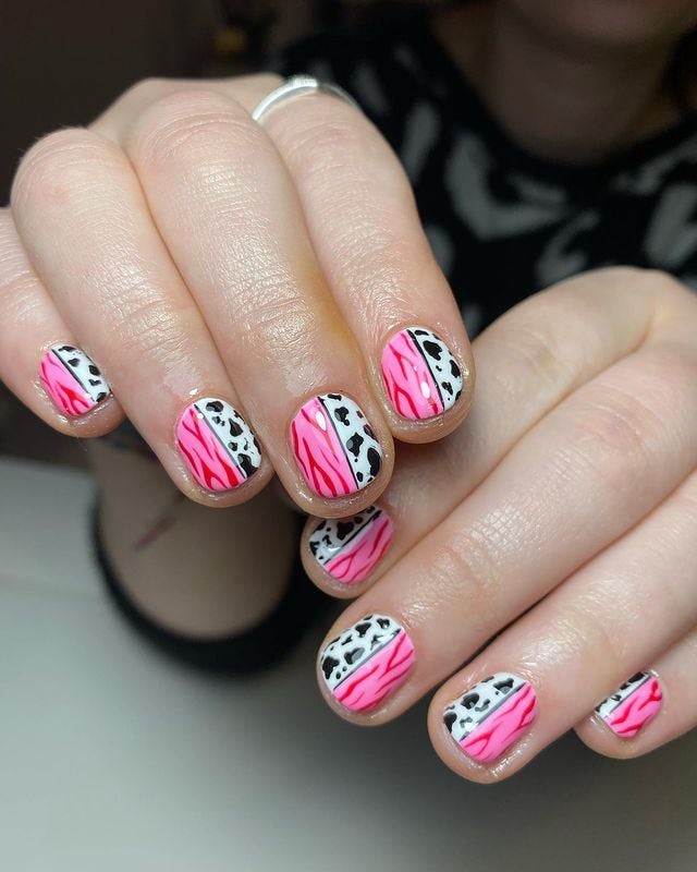 13 Half & Half Nail Design Ideas For When You Can't Choose One Color