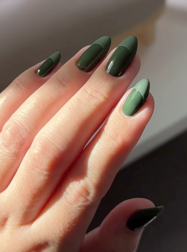 13 Half & Half Nail Design Ideas For When You Can't Choose One Color