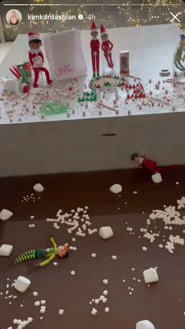 Kim Kardashian's Elf On The Shelf Idea Included A Bathtub Filled With ...