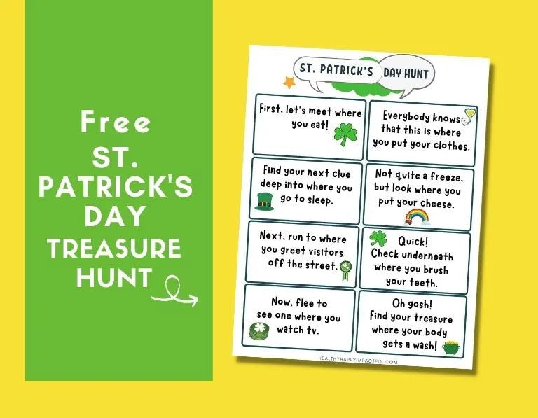 St. Patrick's Day Scavenger Hunt Clues & Ideas For Kids