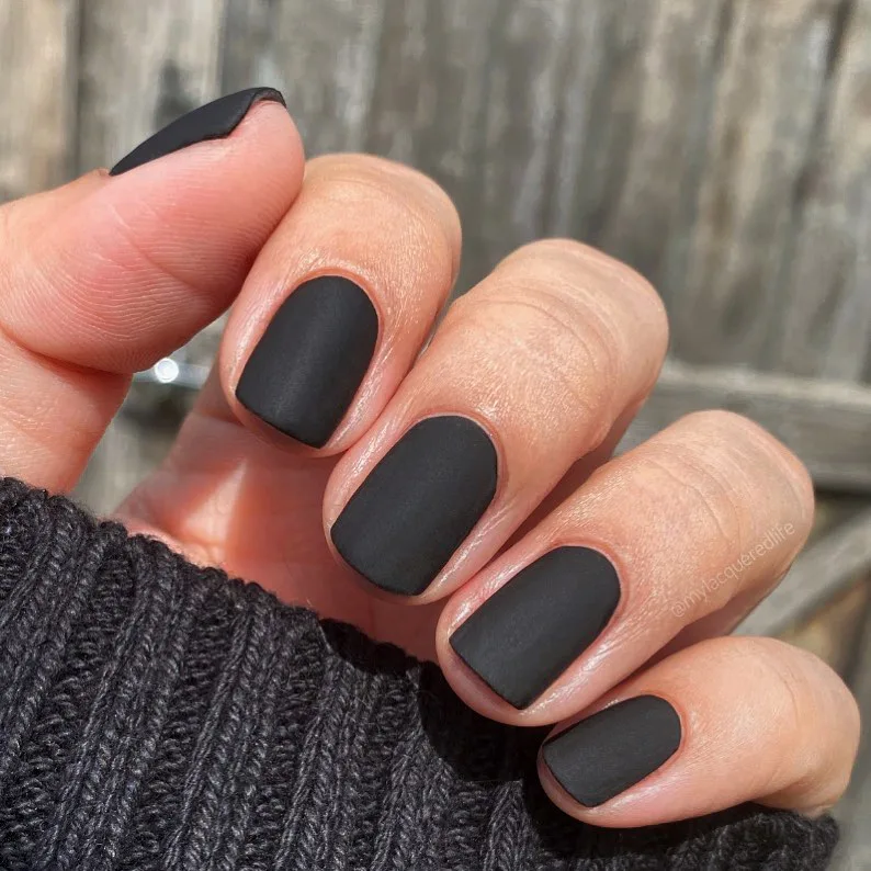 8 Matte Black Nail Ideas To Help You Lean Into The Goth Girl Beauty Trend