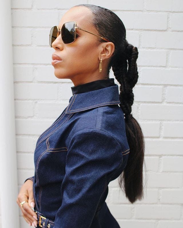 Kerry Washington's Braided Ponytail Twist Looks So Intricate & Elevated