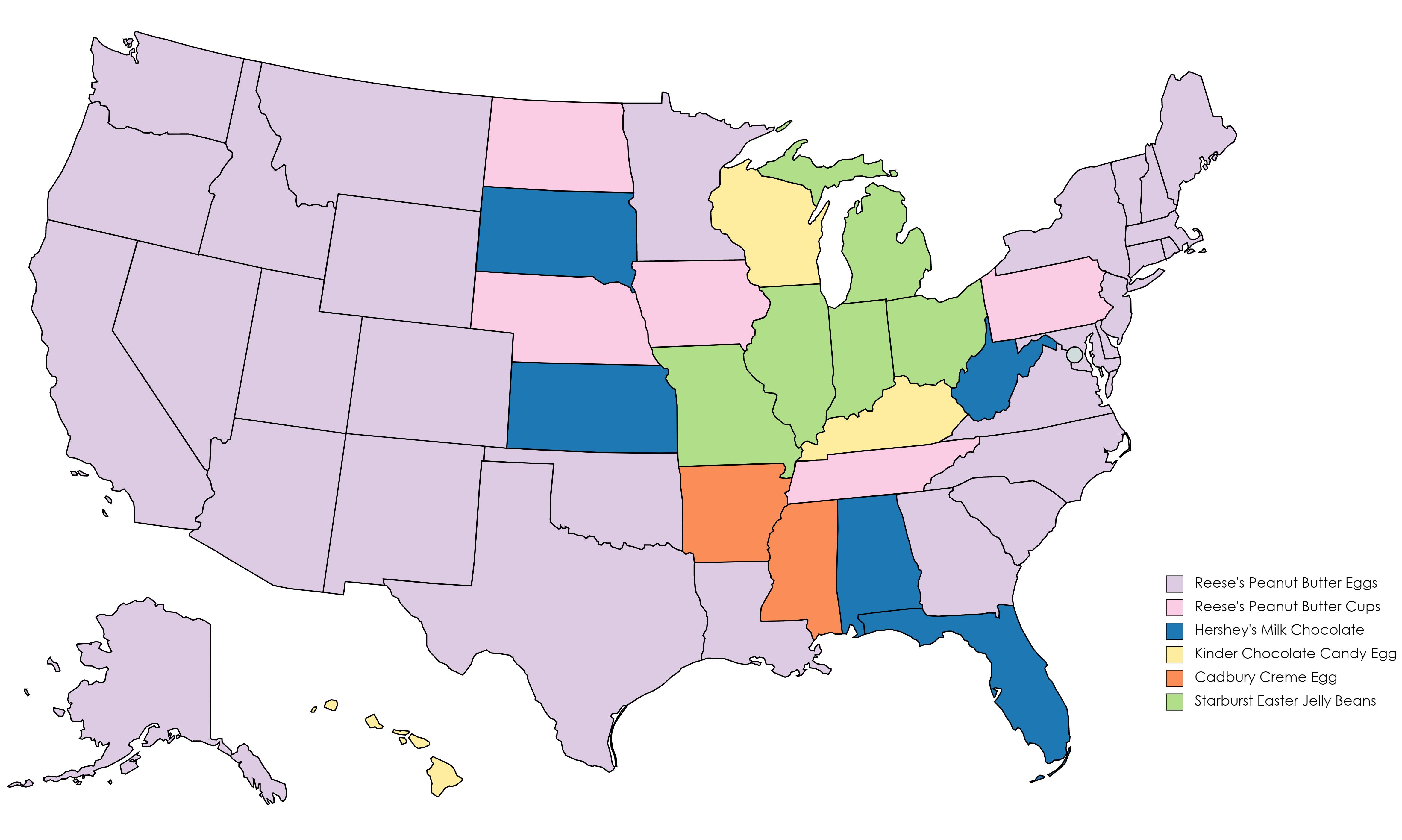 This Easter Candy Map Proves That There's Only One True Easter Candy