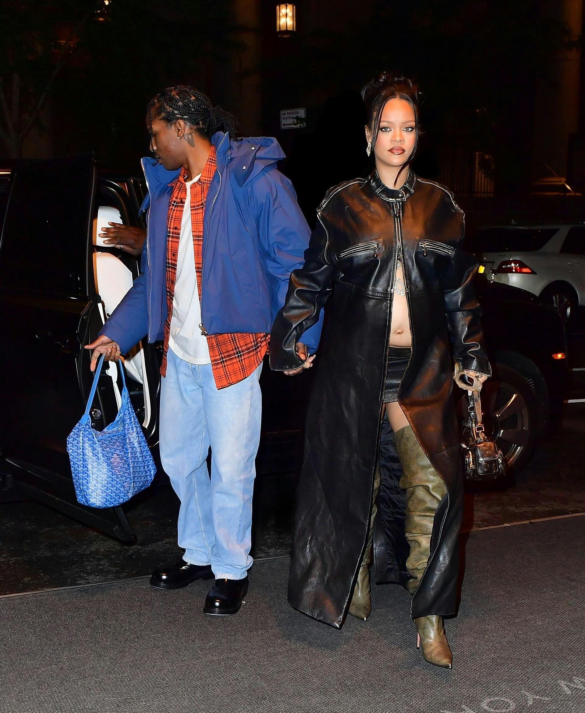 Rihanna’s Leather Trench Coat & More Spring Baby Bump Fits From Her Second Pregnancy