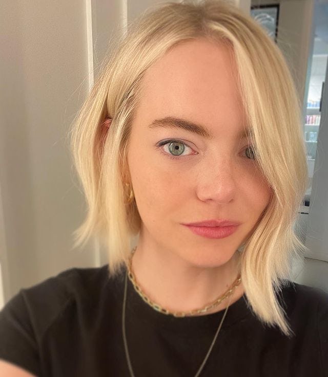 Emma Stone's New Layered Bob Is About To Be Fall's Top Haircut Trend