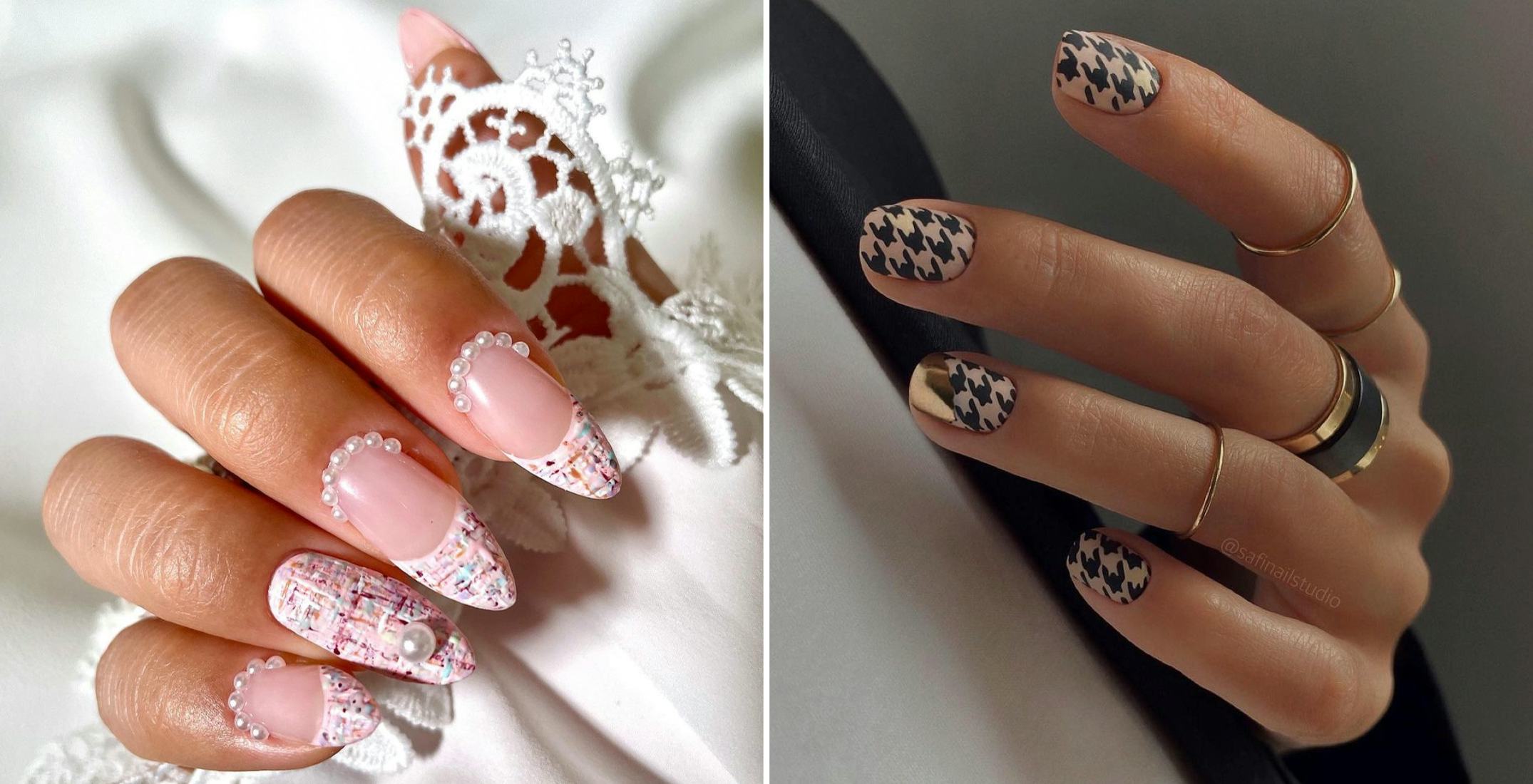 12 Preppy Nail Art Ideas, From Plaid Tips To Pearl Accents