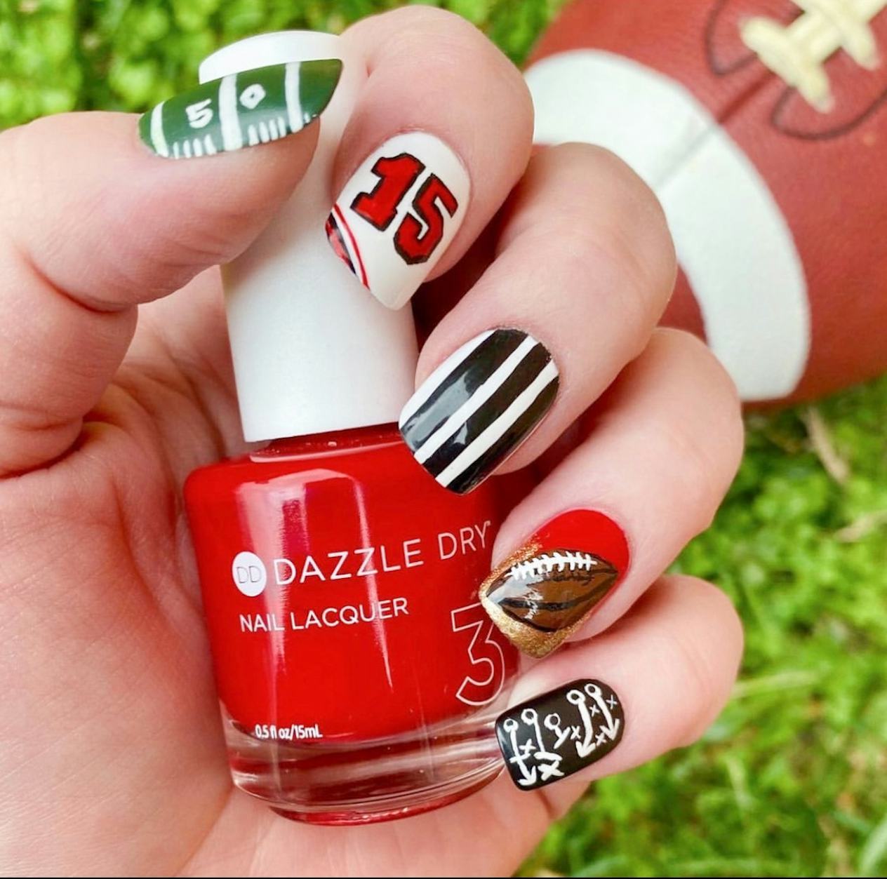 16 Super Bowl Nail Ideas To Show Your Chiefs & 49ers Spirit