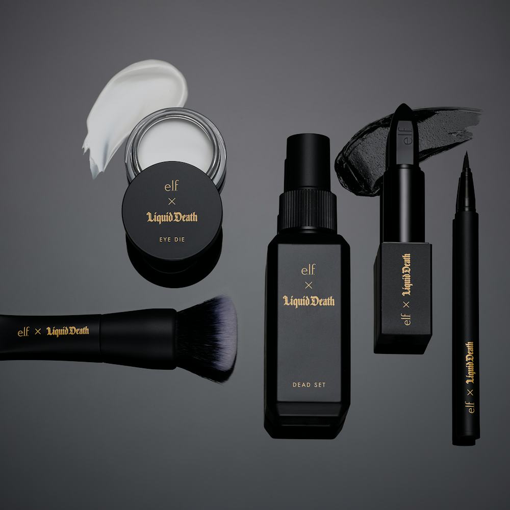 E.l.f. Cosmetics x Liquid Death Corpse Paint Makeup Vault Collab 2024