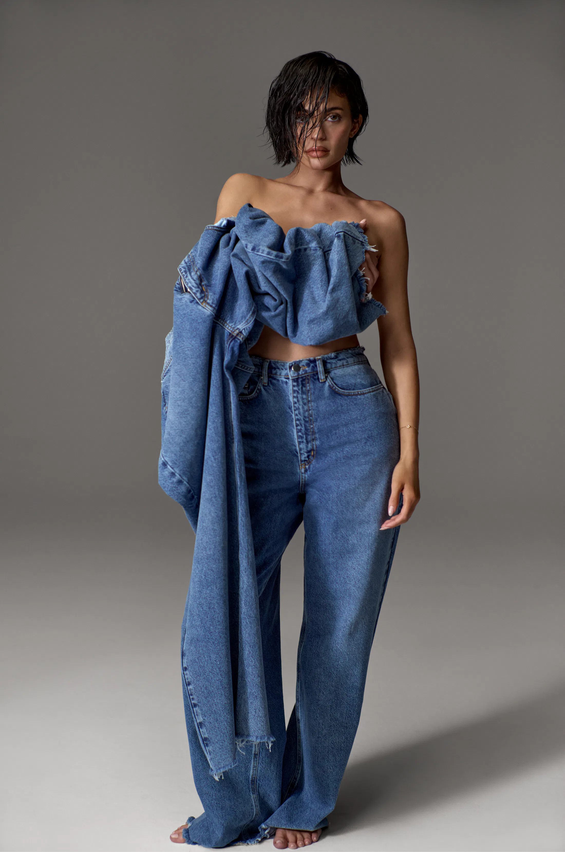 Kylie Jenner Wore Jeans As A Top In Her Latest Khy Campaign