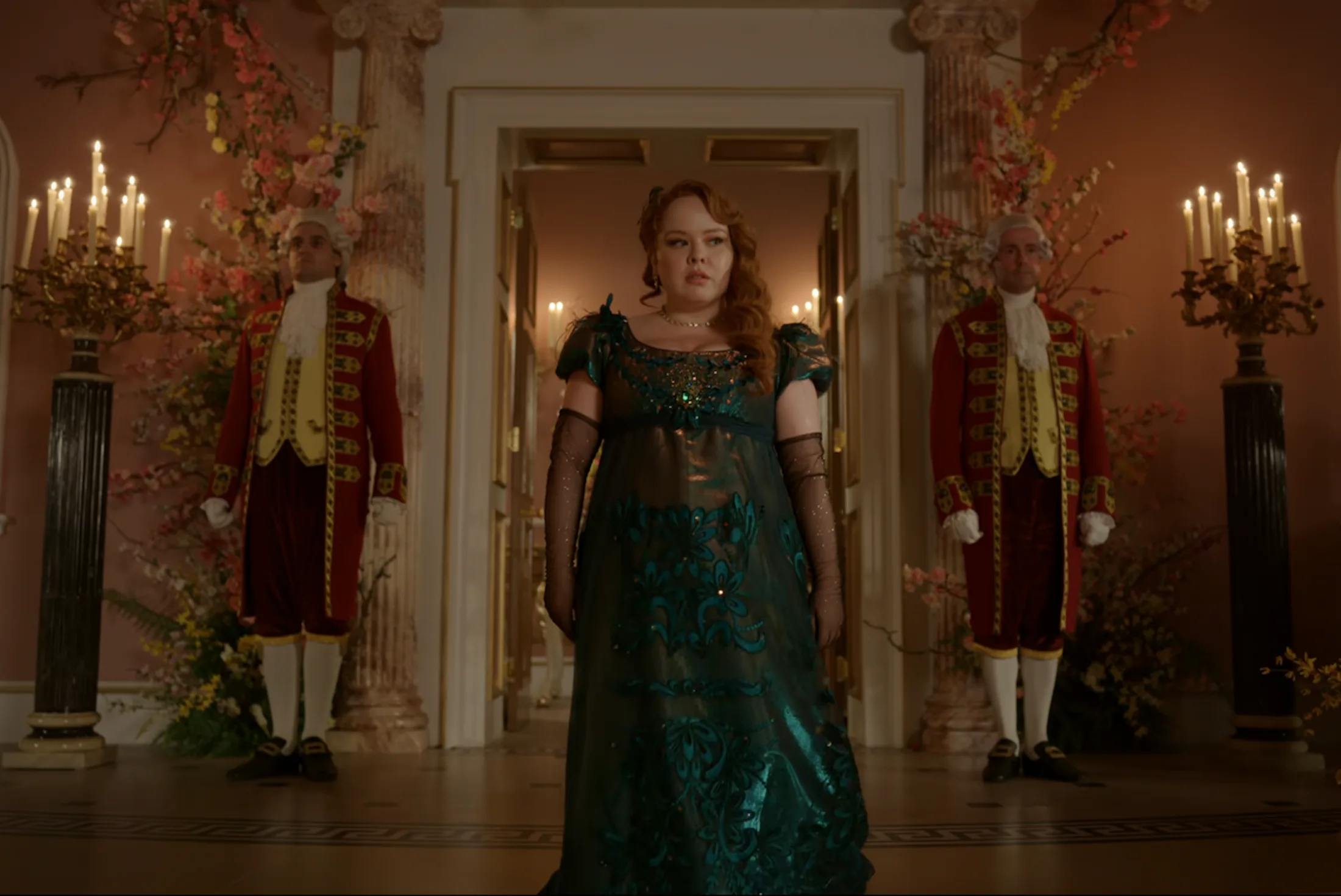 Nicola Coughlan's Emerald 'Bridgerton' Dress Marks Penelope's Glow-Up