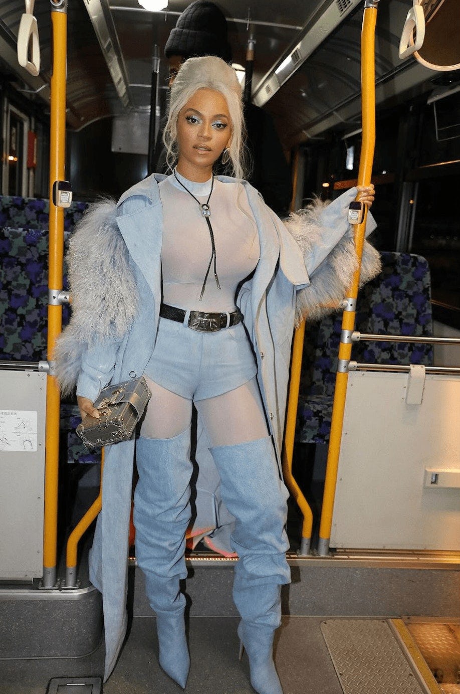 Beyoncé Rides The Public Bus In a Denim on Denim Extravaganza