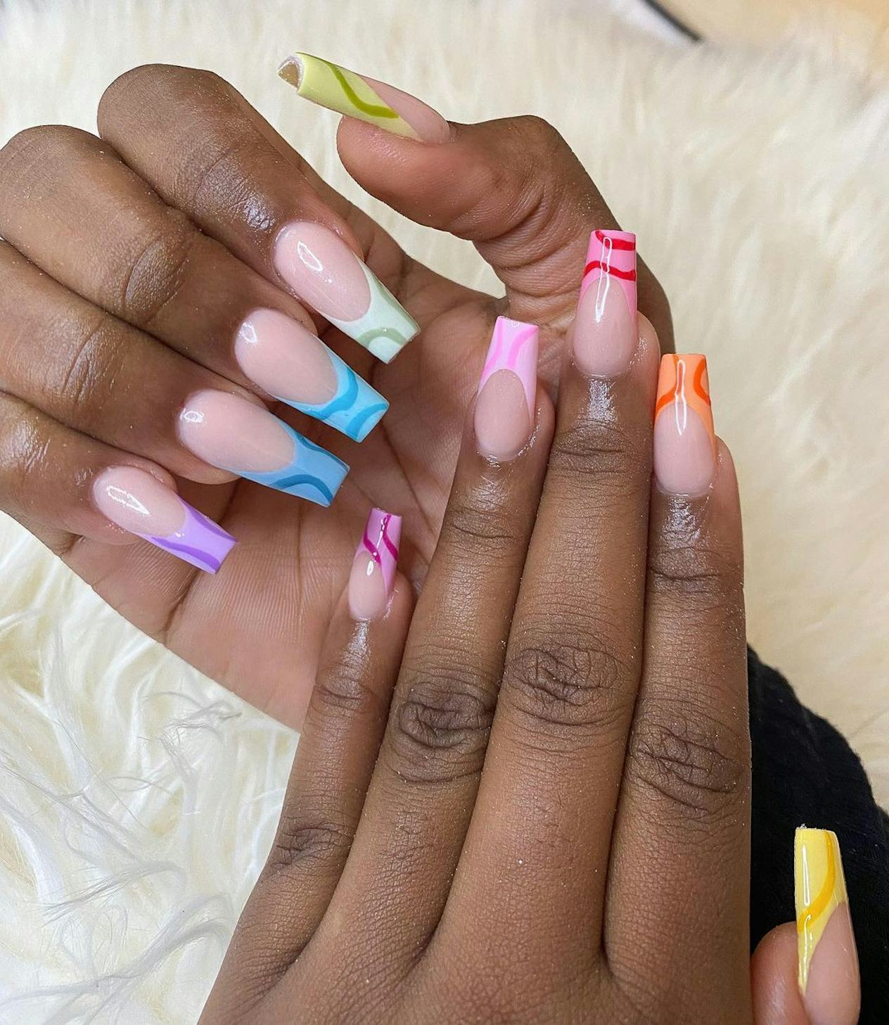 16 Rainbow French Tip Nail Ideas For The Most Colorful Manicure