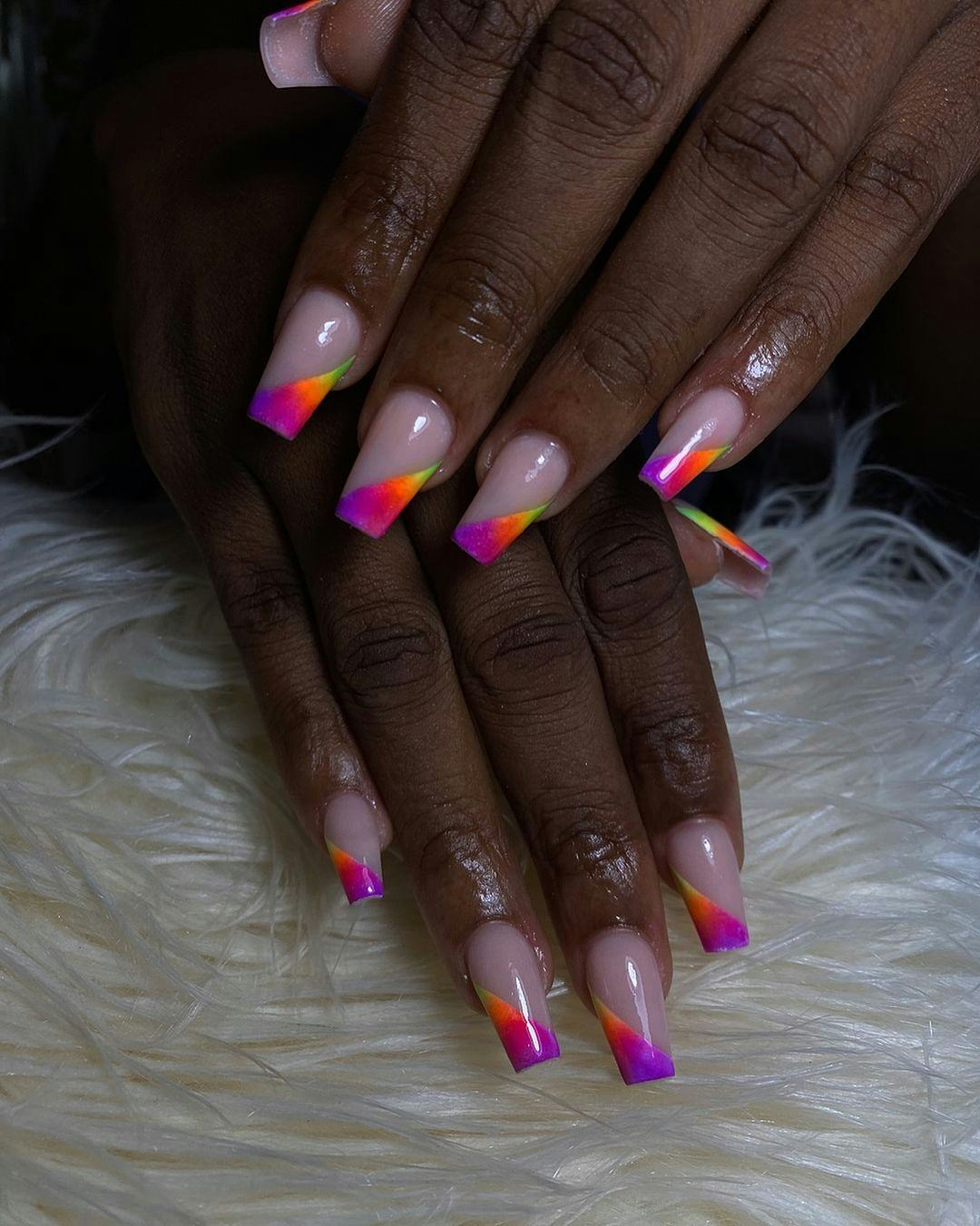 16 Rainbow French Tip Nail Ideas For The Most Colorful Manicure