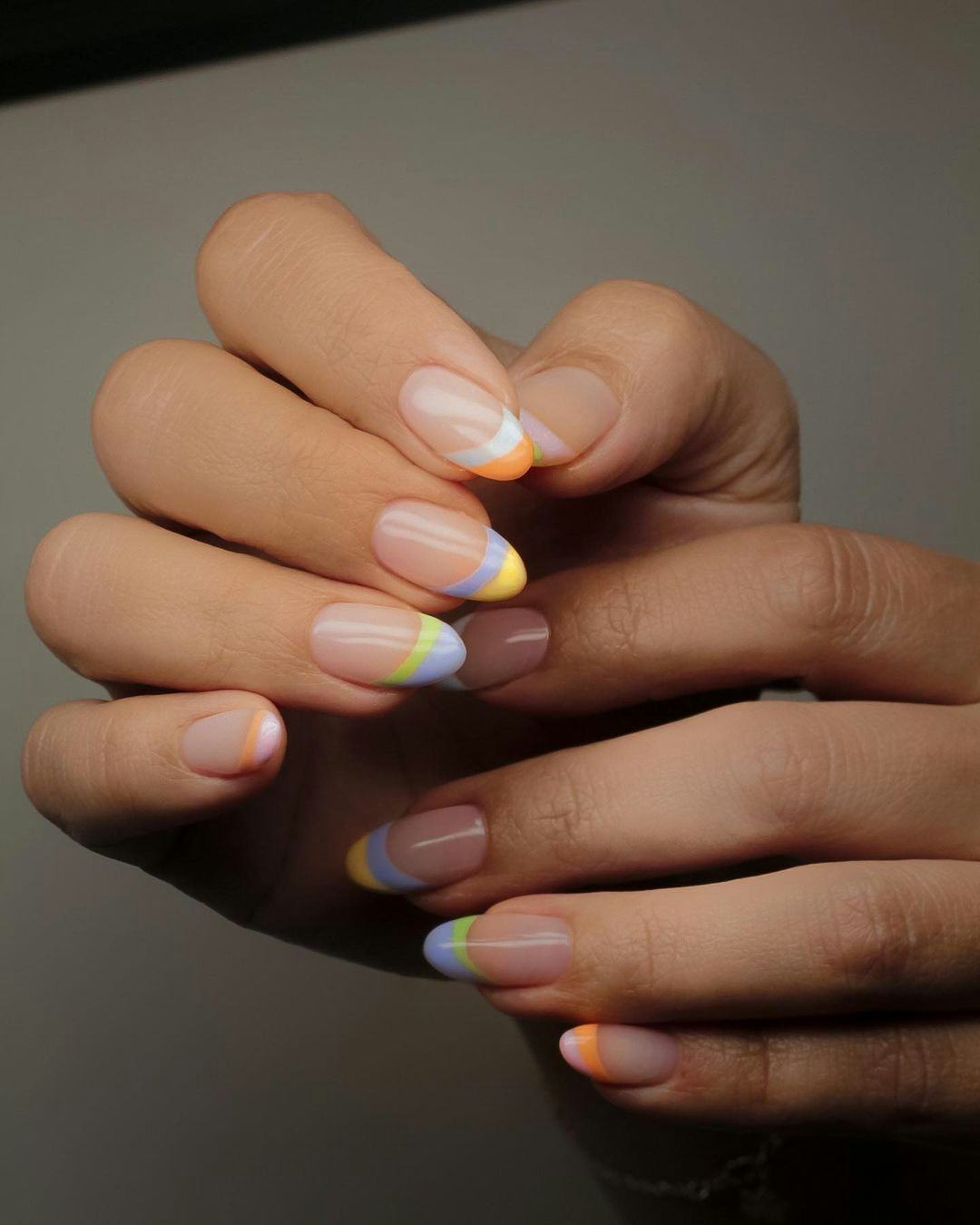 16 Rainbow French Tip Nail Ideas For The Most Colorful Manicure