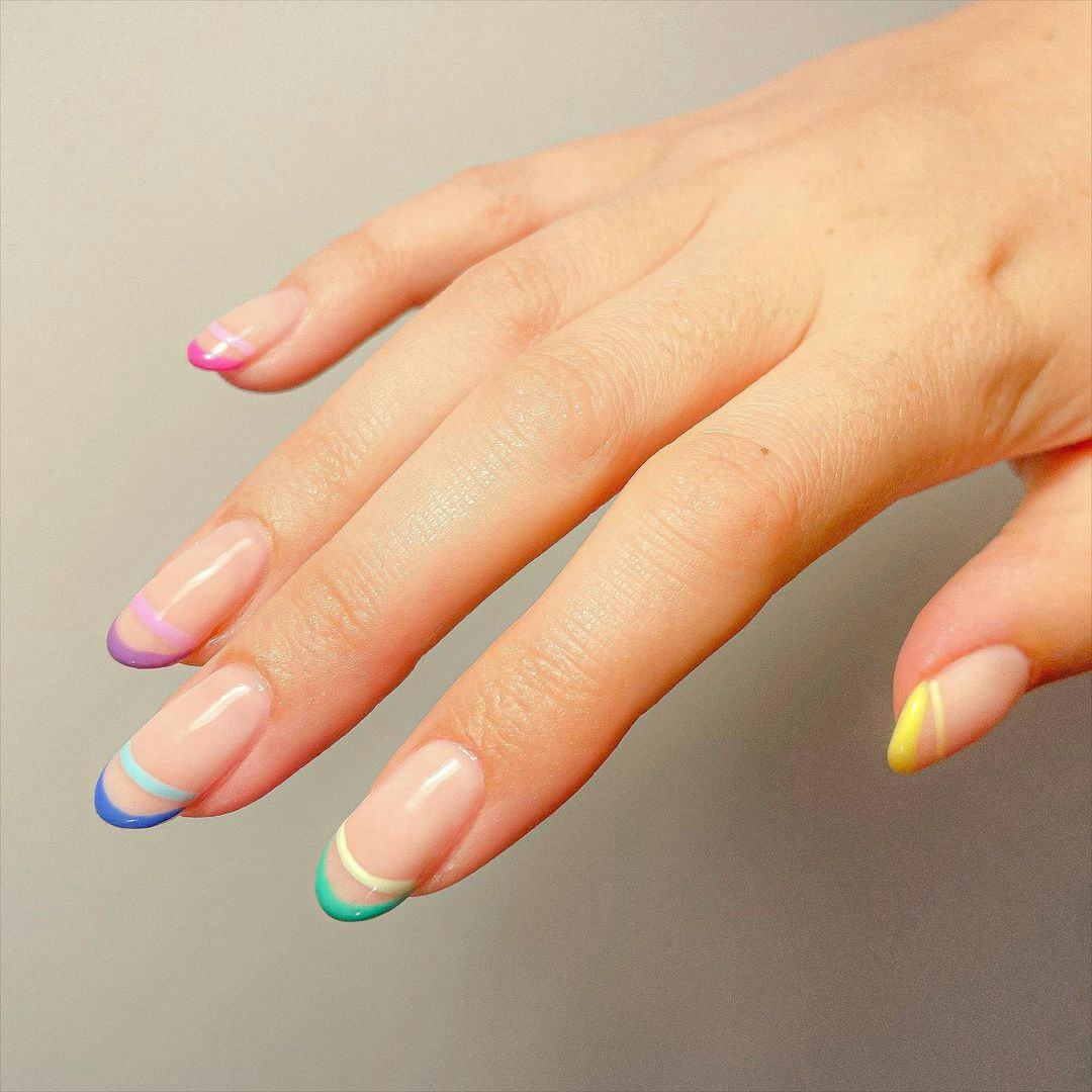 16 Rainbow French Tip Nail Ideas For The Most Colorful Manicure