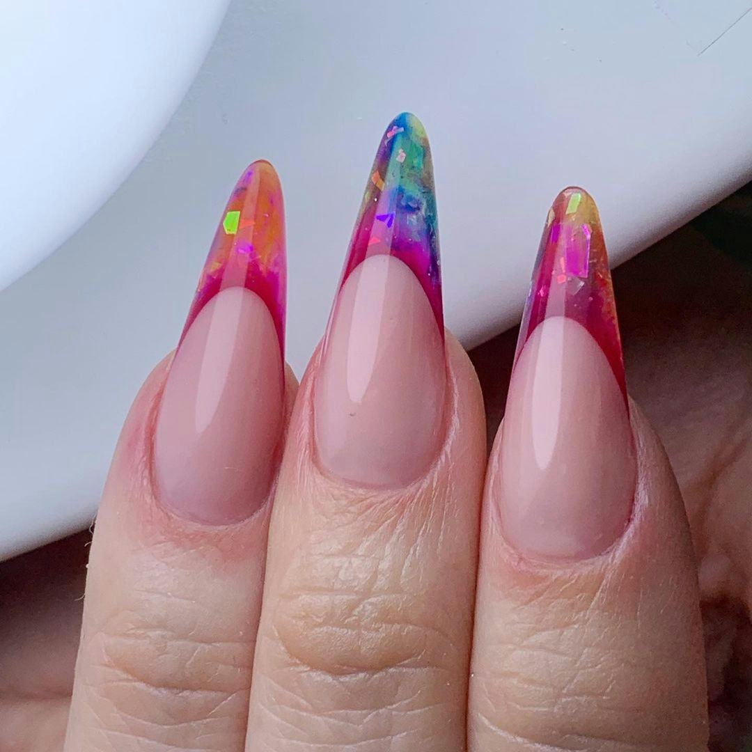 16 Rainbow French Tip Nail Ideas For The Most Colorful Manicure