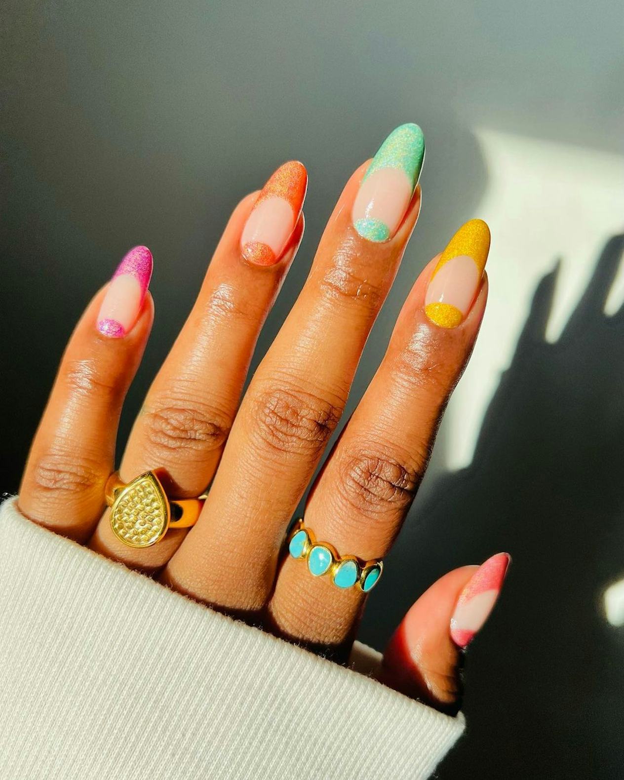 16 Rainbow French Tip Nail Ideas For The Most Colorful Manicure