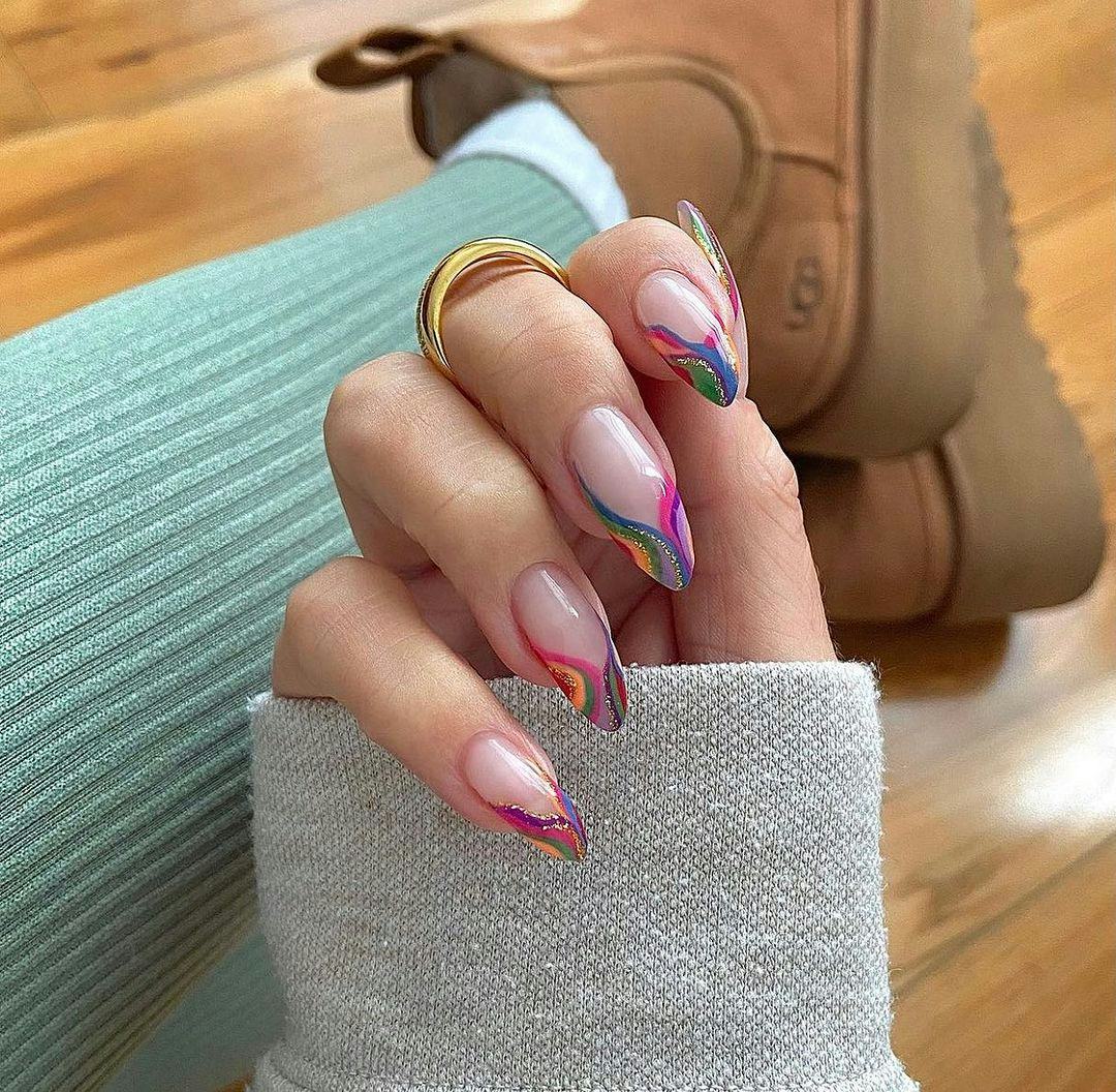 16 Rainbow French Tip Nail Ideas For The Most Colorful Manicure