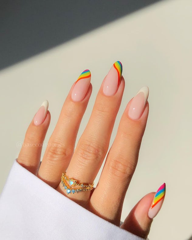 16 Rainbow French Tip Nail Ideas For The Most Colorful Manicure