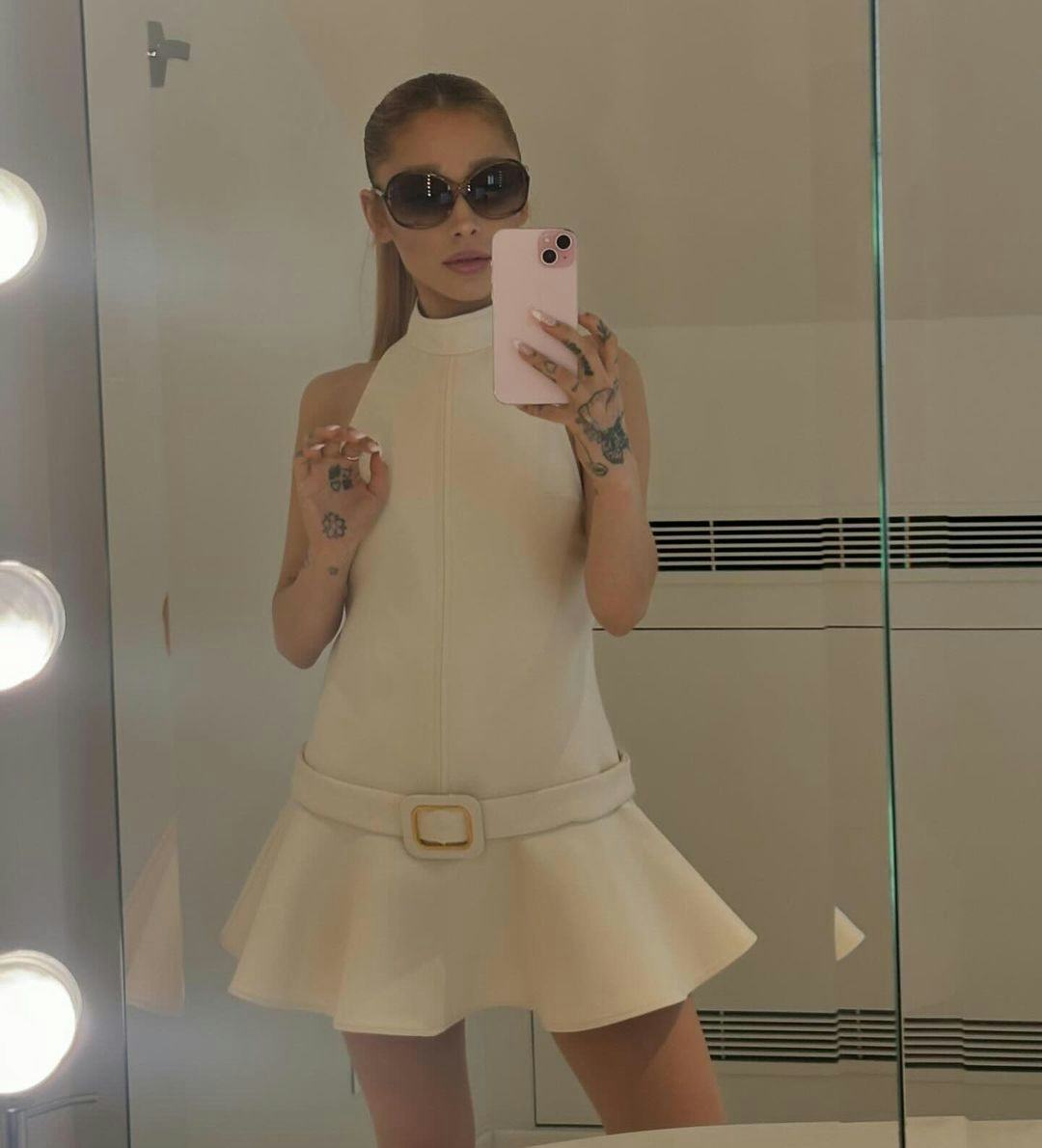 Ariana Grande Dons the Micro-Mini Version of Dua Lipa's Tom Ford Dress