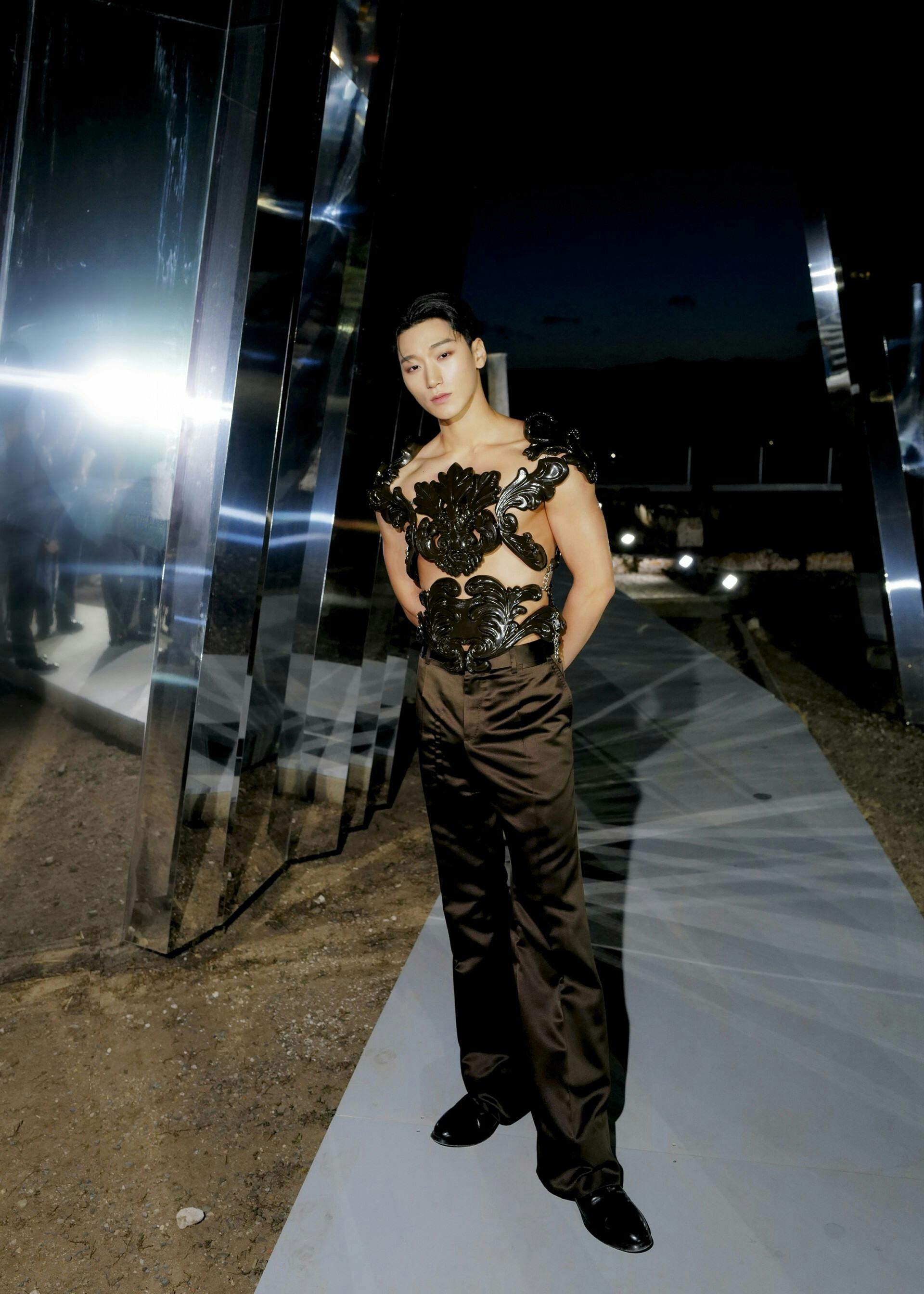 Ateez's Choi San Slips Into a Baroque Harness for Dolce & Gabbana