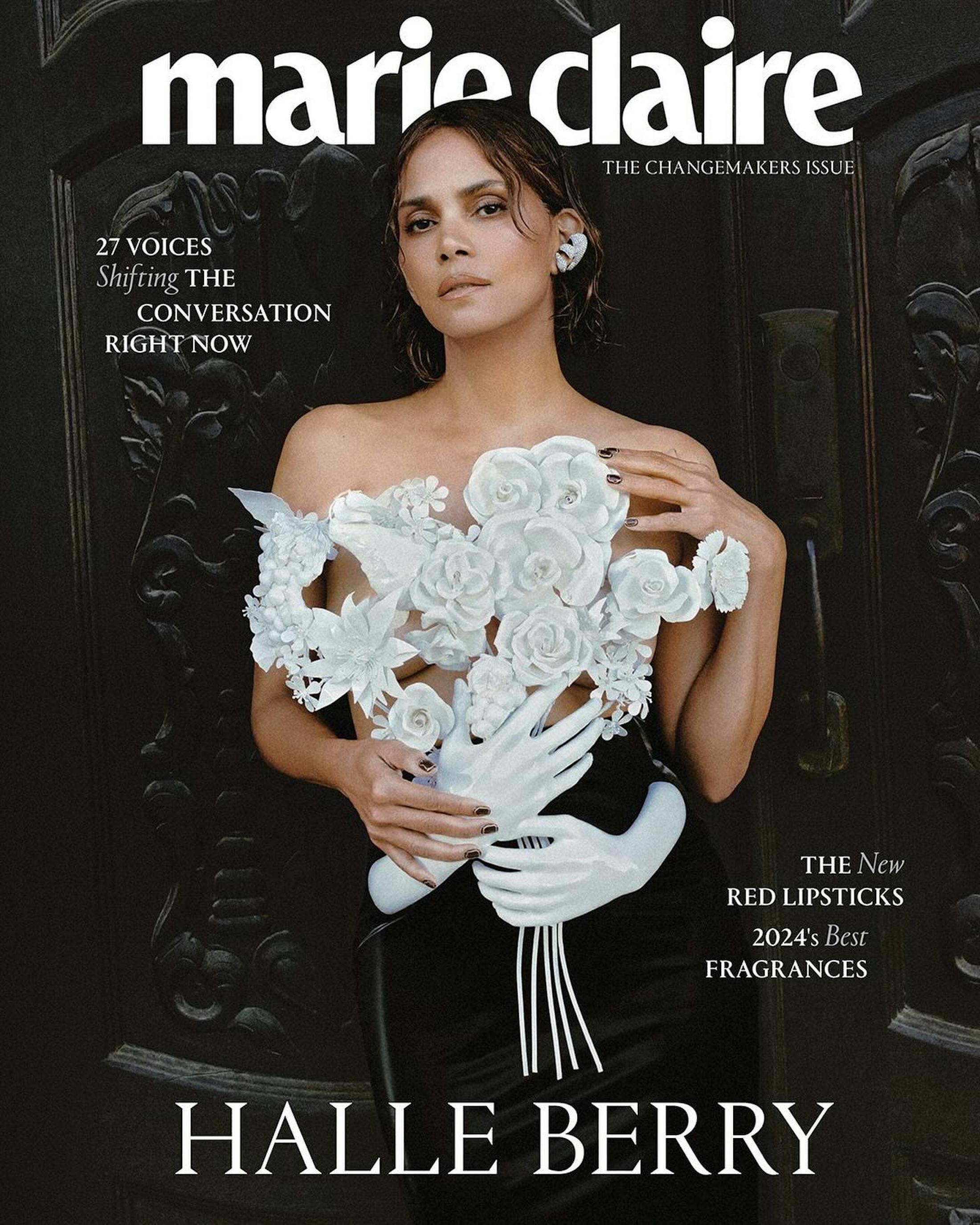 Halle Berry Wore Flowers As A Bra On Her 'Marie Claire' Cover