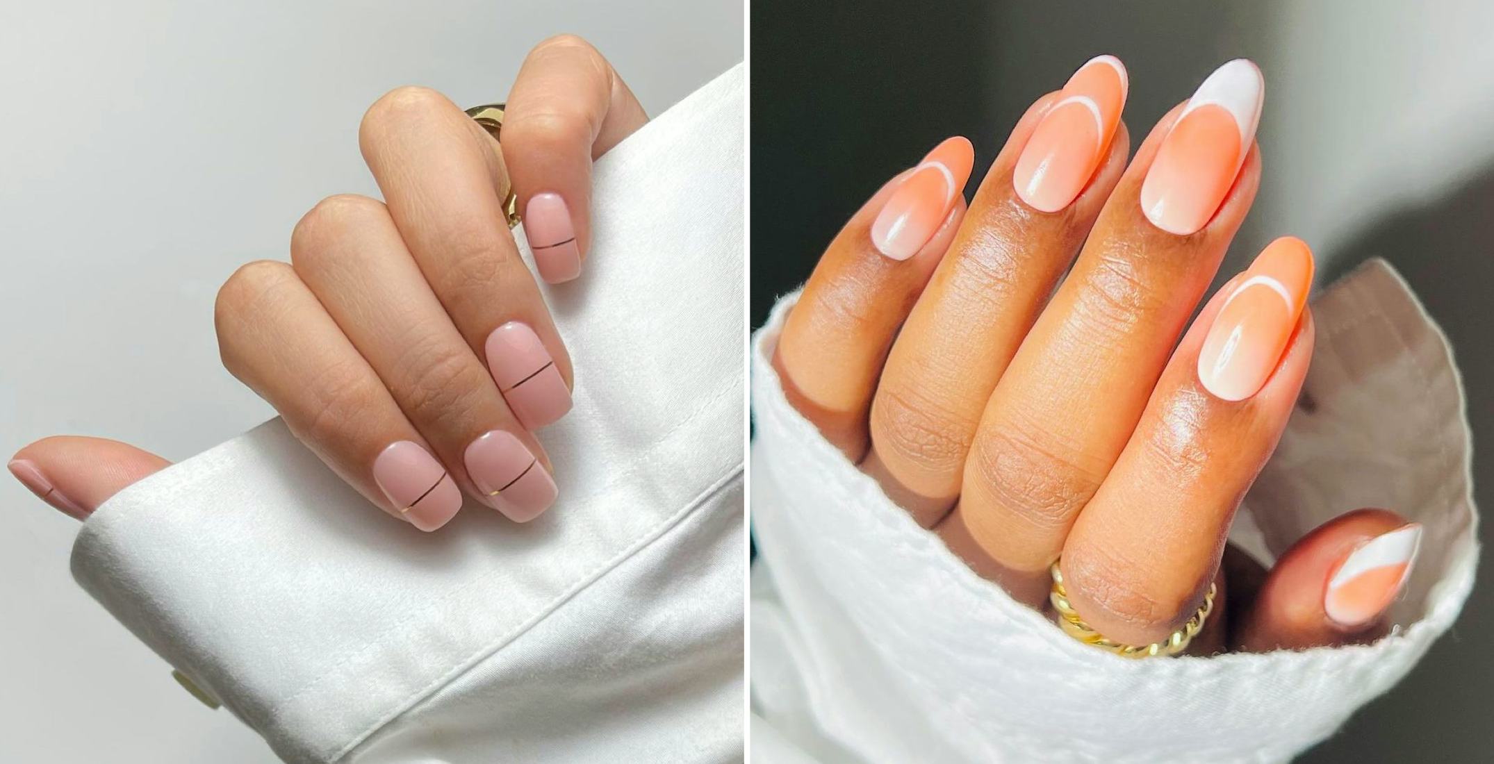 “Floating French Tip” Nails Are For The Mani Minimalist