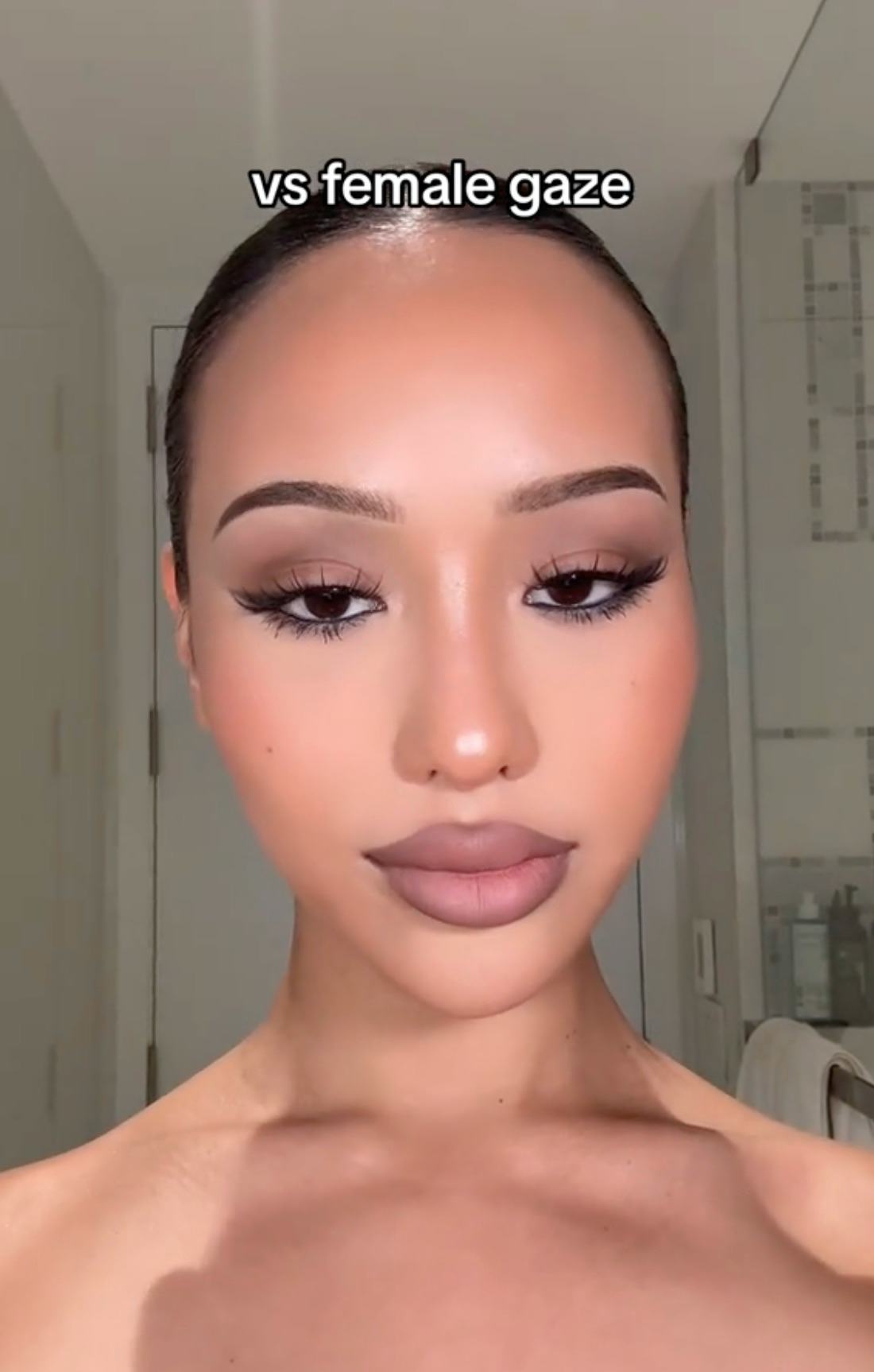 TikTok's "Male Gaze" Vs. "Female Gaze" Makeup Trend, Explained