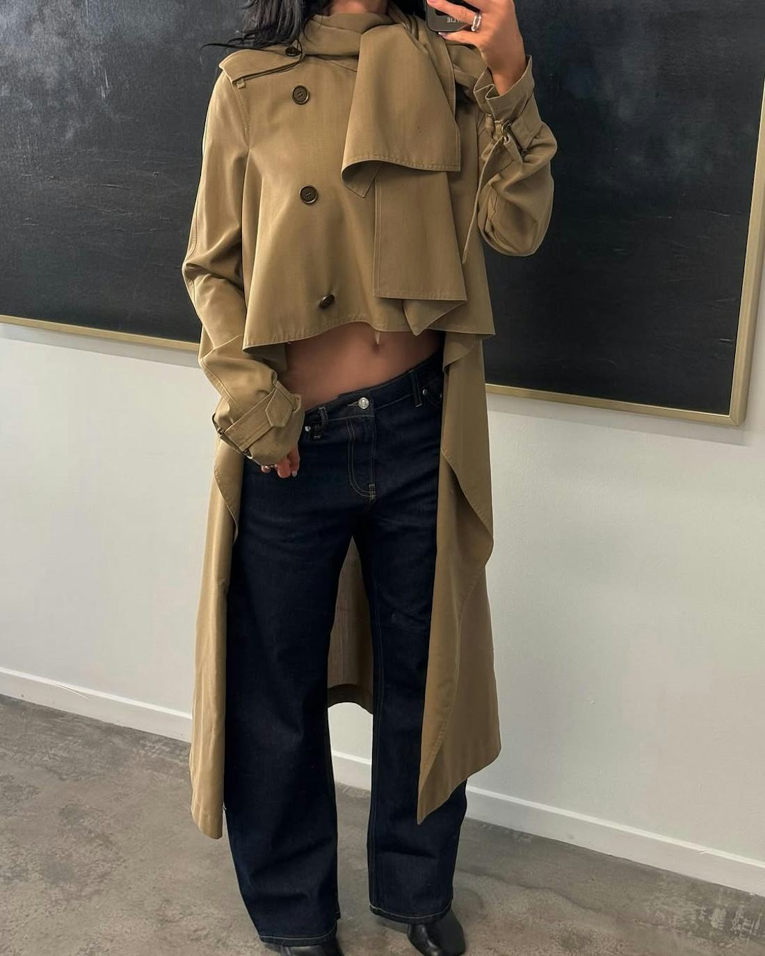 Kylie Jenner's High-Low Cropped Trench Coat Bared Her Navel