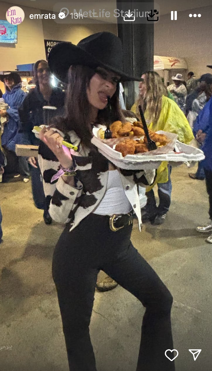 Emily Ratajkowski Wore A Cowboycore 'Fit & $5K Bag At Beyoncé Concert