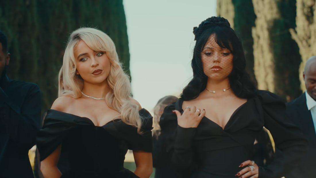 Sabrina Carpenter Wore The Cheekiest Daisy Dukes To Tease "Manchild"