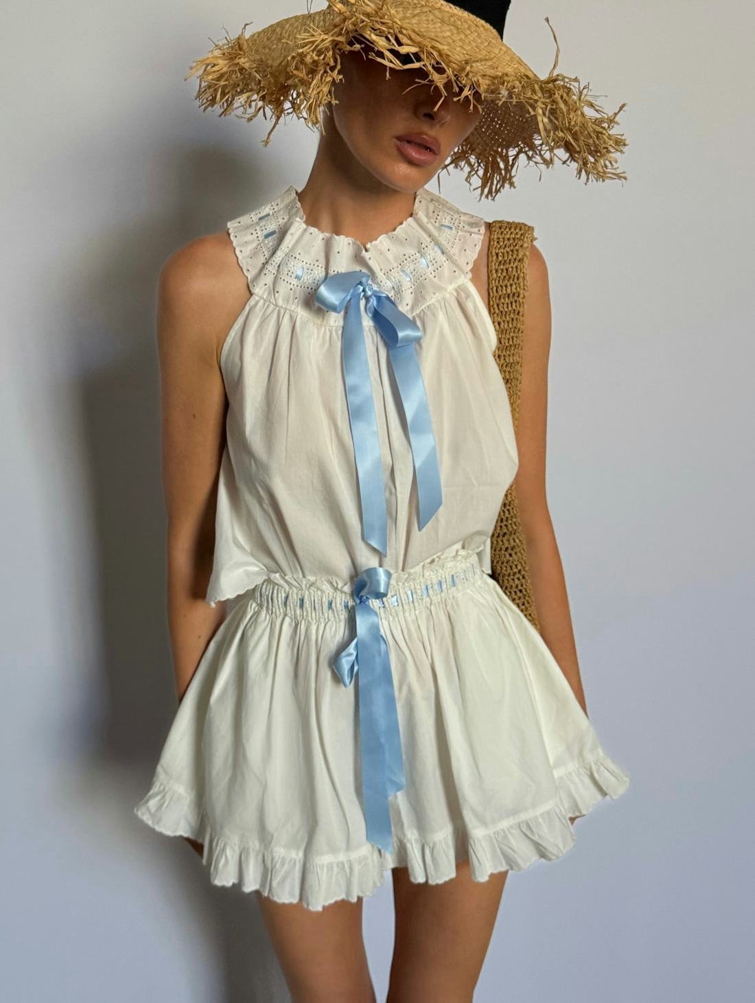 Elsa Hosk Freed The Nip In A Lace Dress, Cottagecore-Style