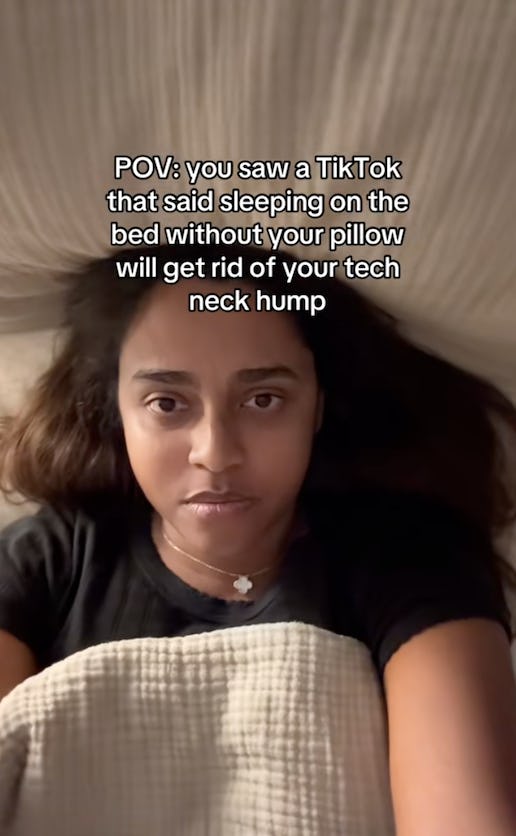 Sleeping Without A Pillow Is A Viral Hack To Fix "Tech Neck"