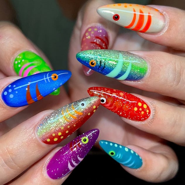 Fish Lure Nails Are Fall 2025's Quirkiest Mani Trend