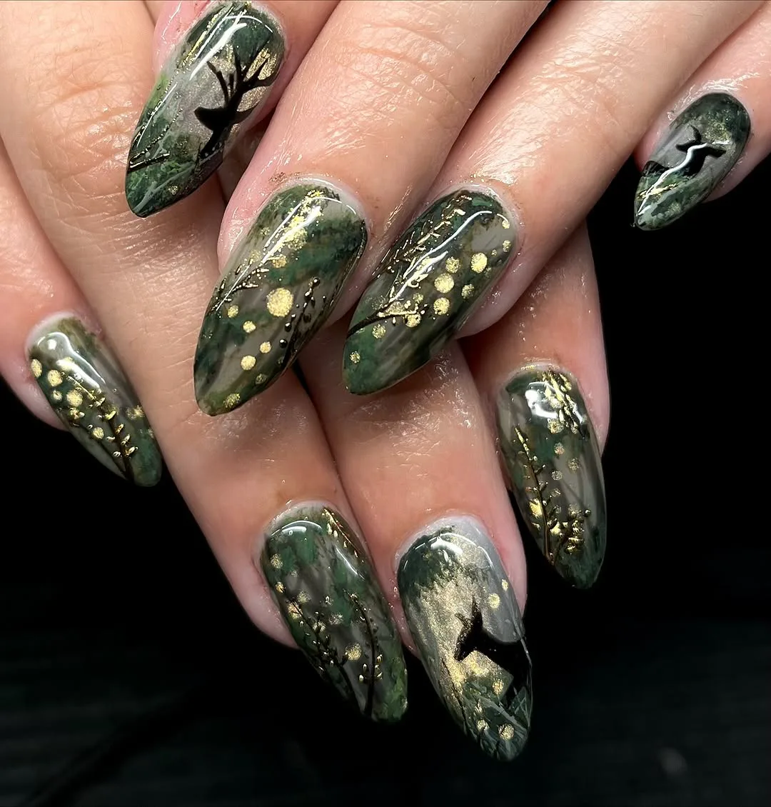 35 Trendy Green Nail Ideas For Fall 2025