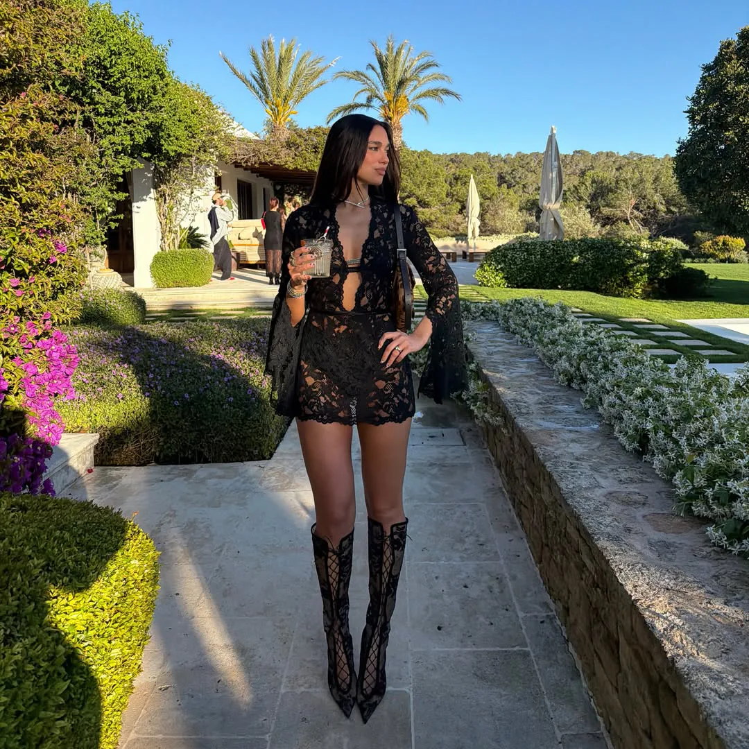 Dua Lipa 'Funmaxxes' in Head-To-Toe Lace