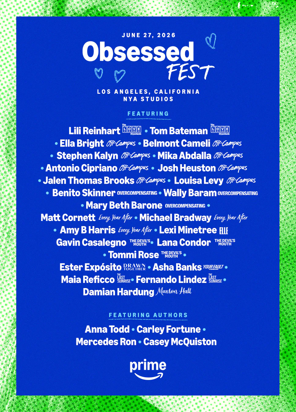 Prime Video's 'Obsessed Fest' Lineup Includes 'Off Campus' & 'Love ...