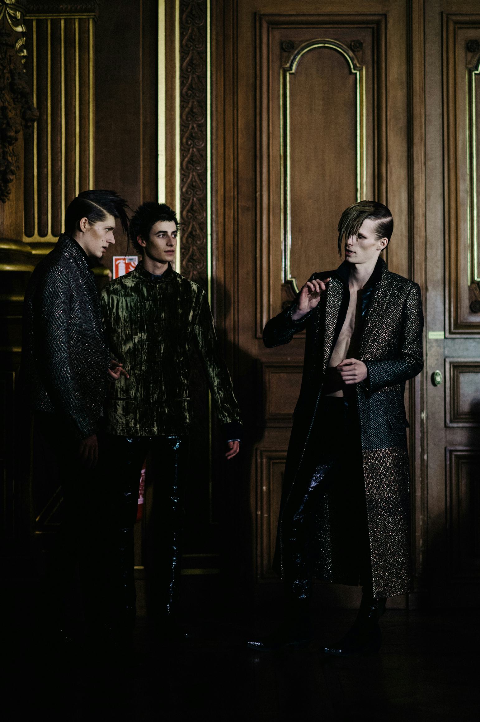 Backstage at Haider Ackermann’s Fall 2016 Men’s Wear Collection