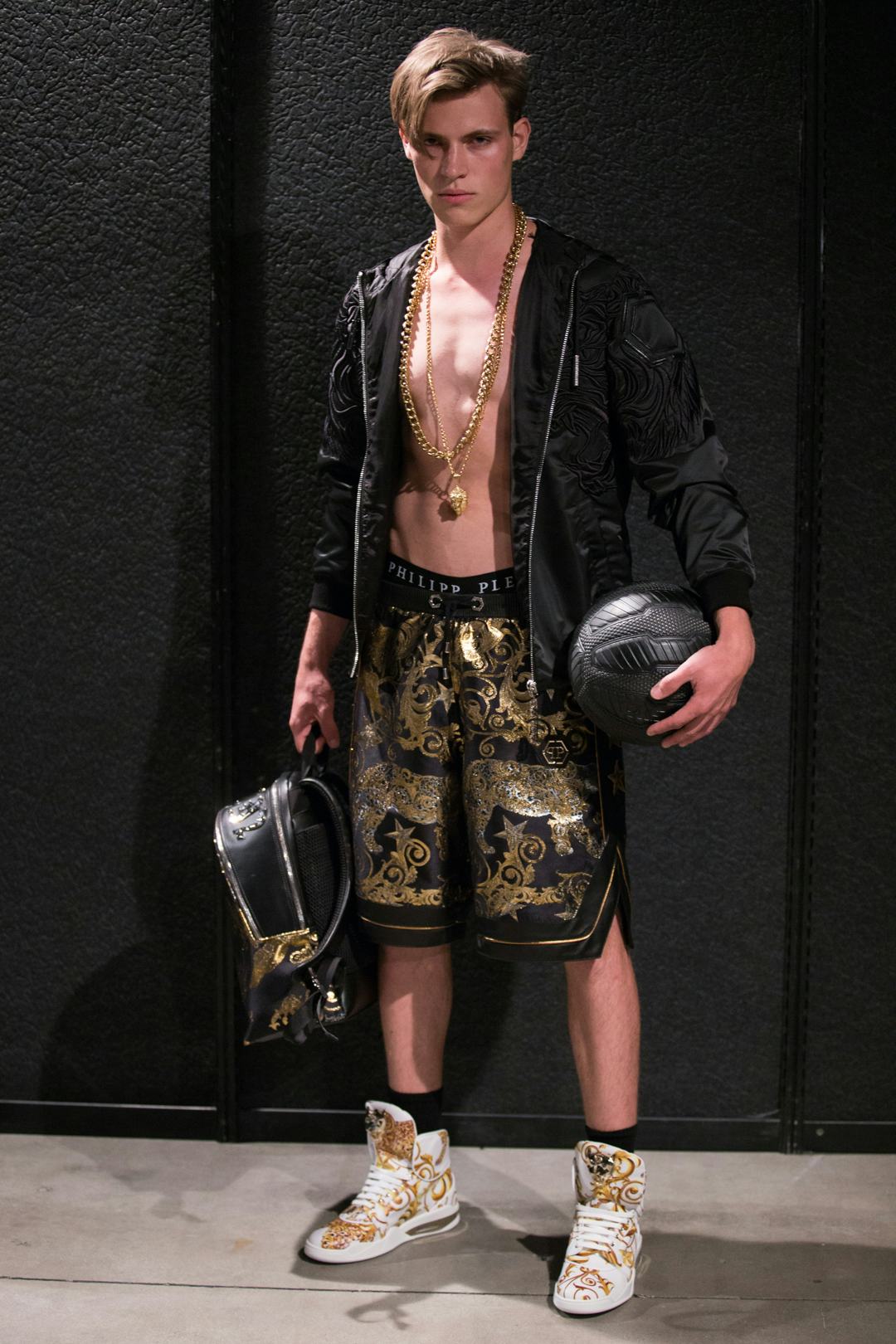 Flashy Ballers Backstage at Philipp Plein Spring 2017