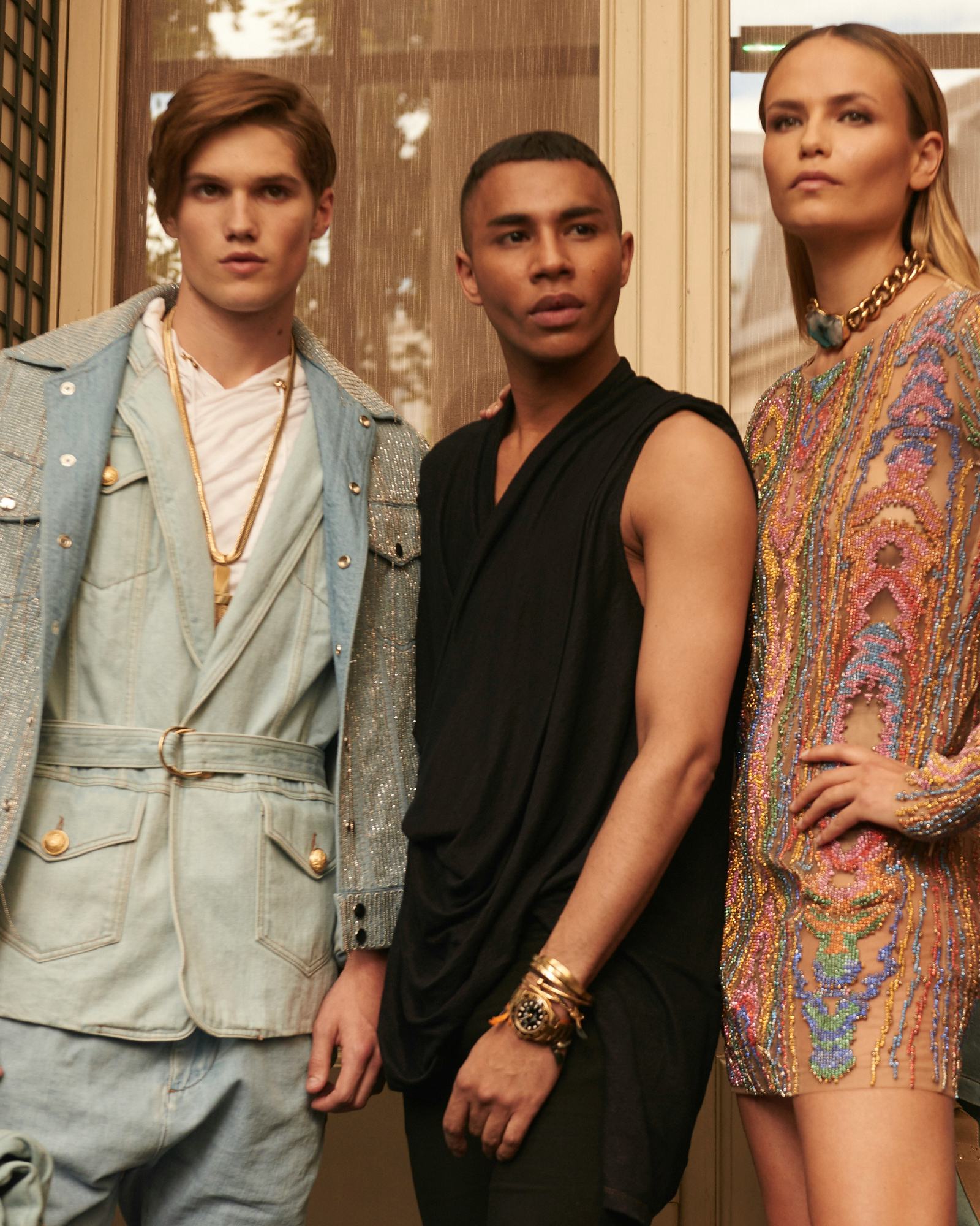 Backstage at Balmain’s Splashy Spring 2017 Menswear Show