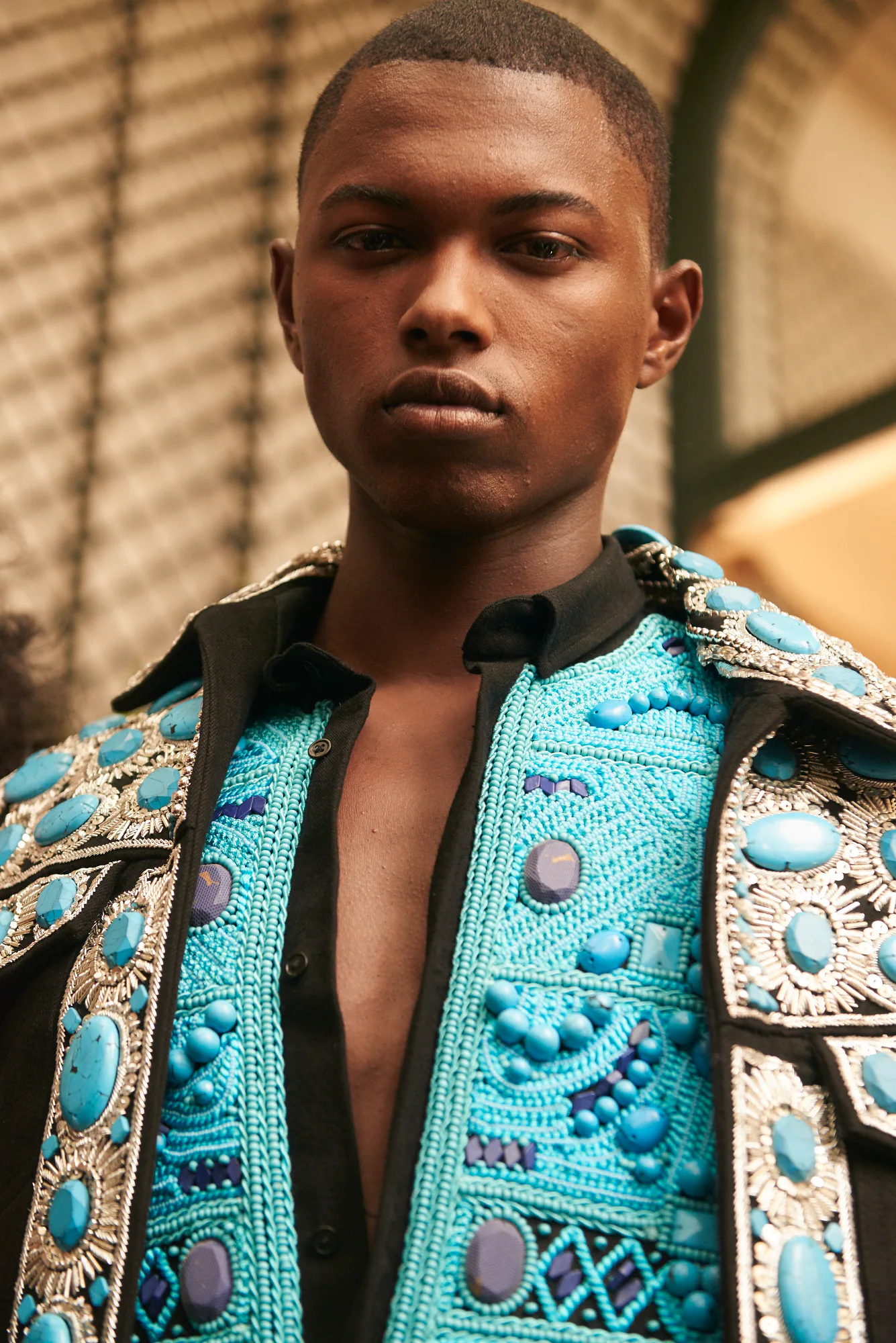 Backstage at Balmain’s Splashy Spring 2017 Menswear Show