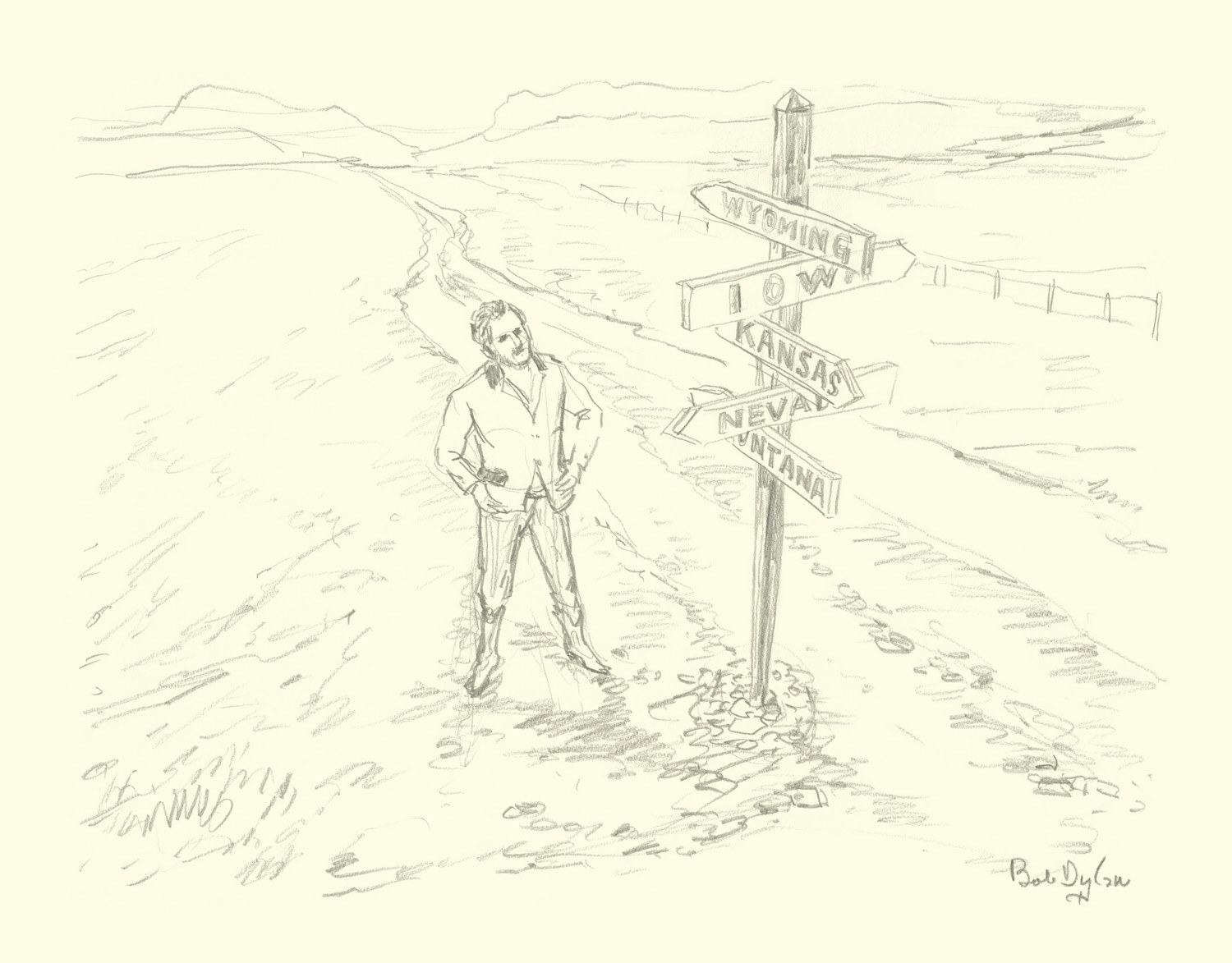 What Bob Dylan’s Drawings of His Greatest Hits Look Like