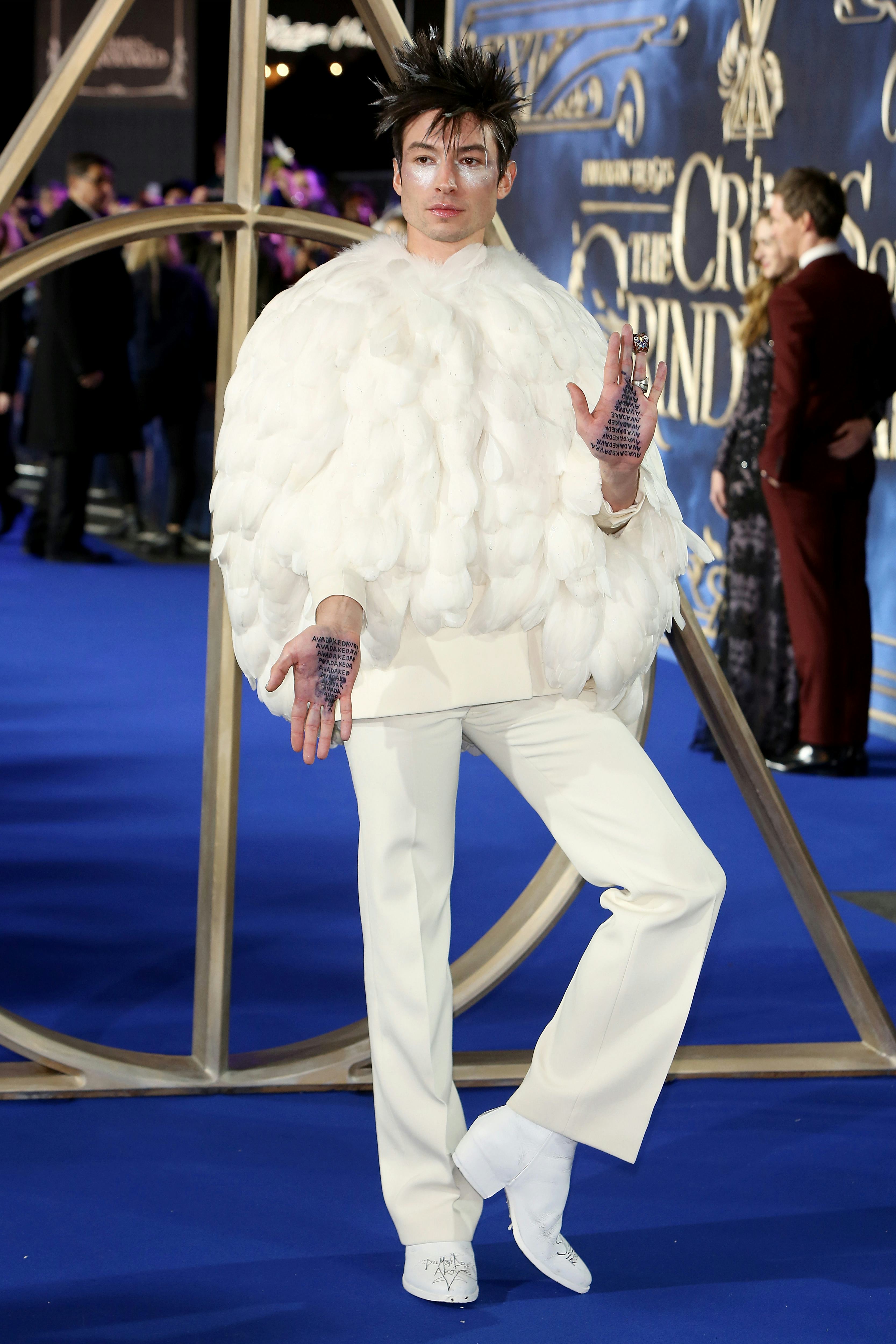 Ezra Miller’s Red Carpet Journey Into a Glittery Hedwig