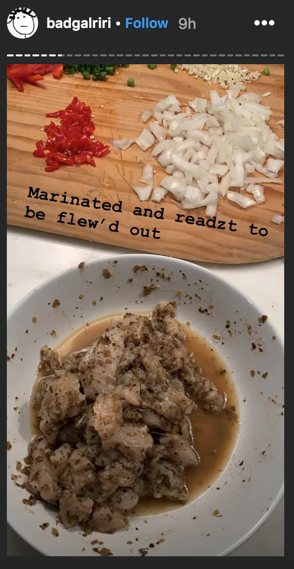 Rihanna Just Did A Full Cooking Lesson On Instagram