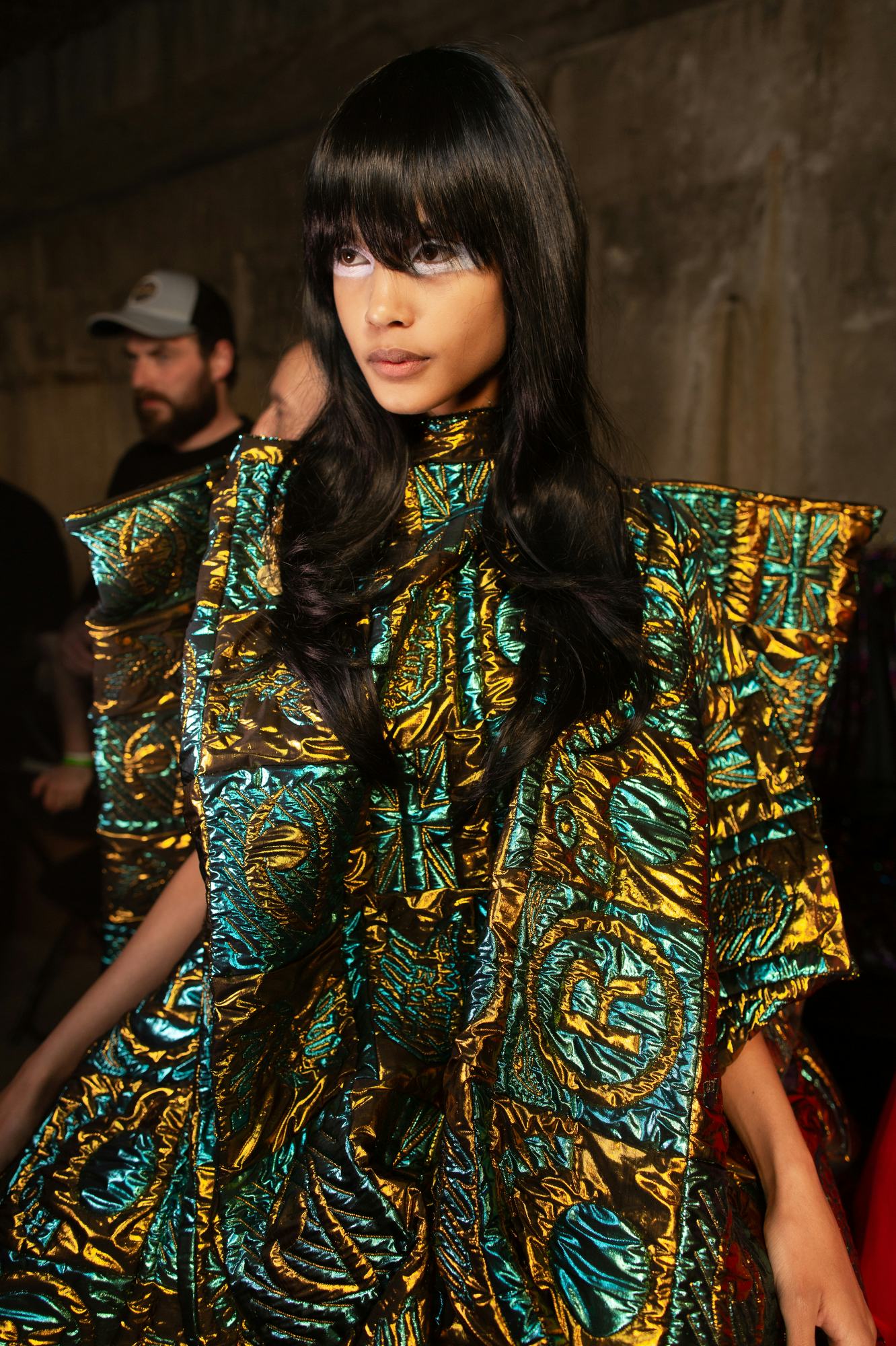 Backstage at Matty Bovan, Euphoria Makeup and Larger-Than-Life Hair