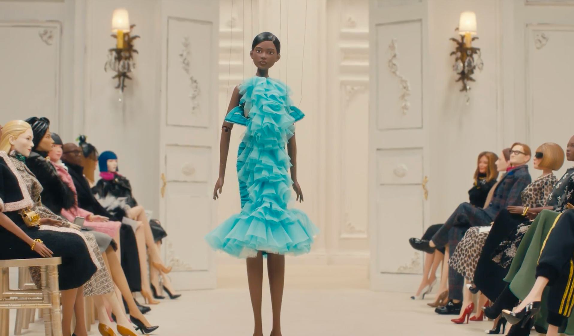 Jeremy Scott’s Moschino Presentation Was an Haute Couture Puppet Show